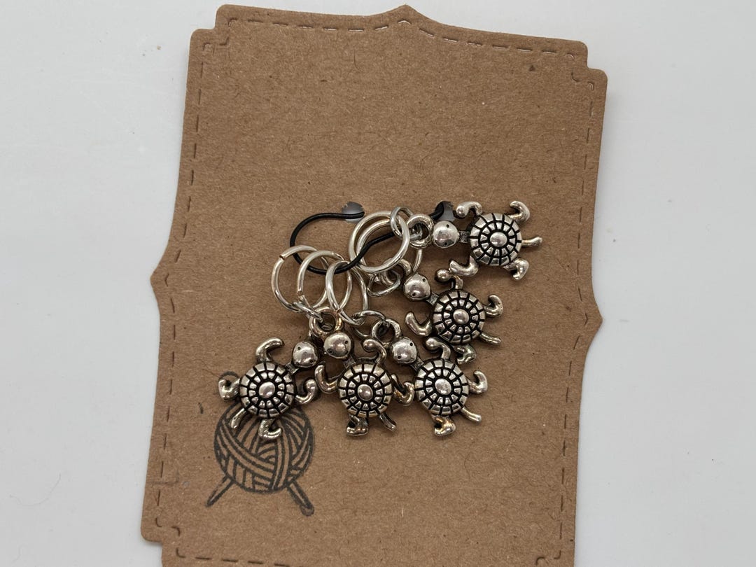 Turtle Knitting Stitch Markers: Silver Set of 5 - Etsy
