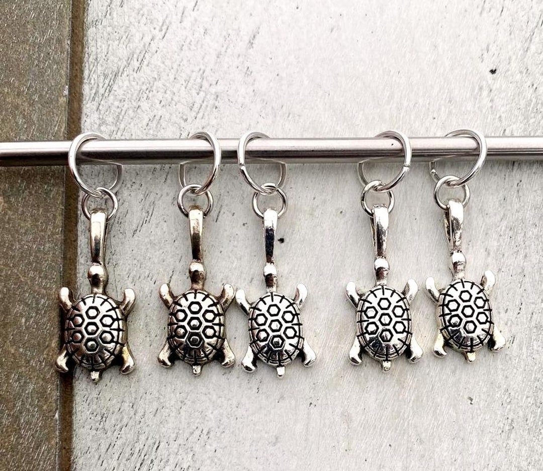 Turtle Knitting Stitch Markers: Silver Set of 5 - Etsy