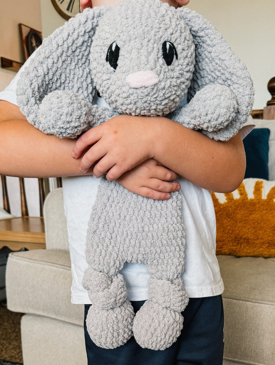 Crochet Snuggler Bunny Pattern, Amigurumi Crochet Bunny Cuddler Lovey ...