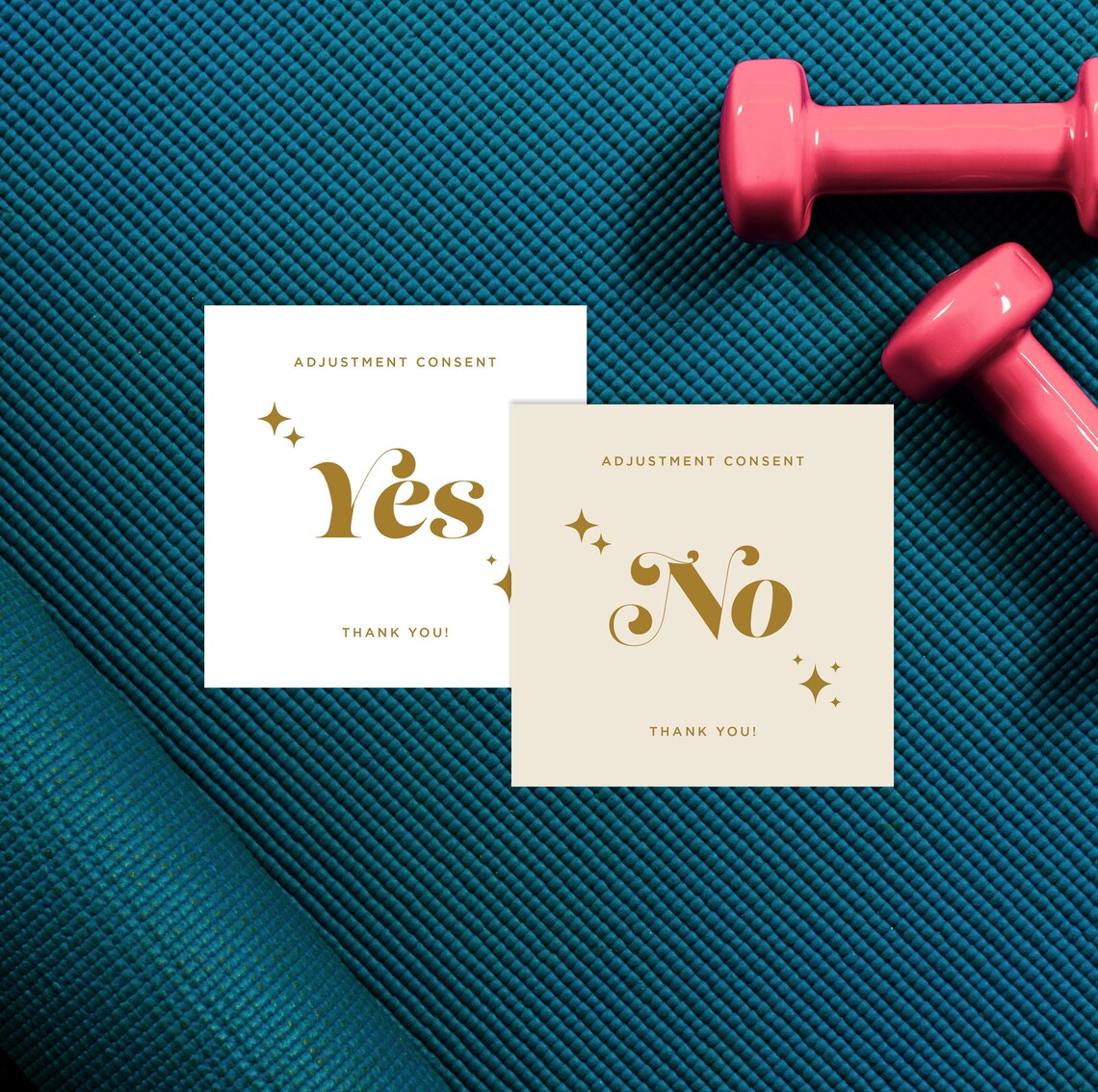 Printable Yoga Adjustment Consent Cards: Yes/no Assist Cards (digital ...