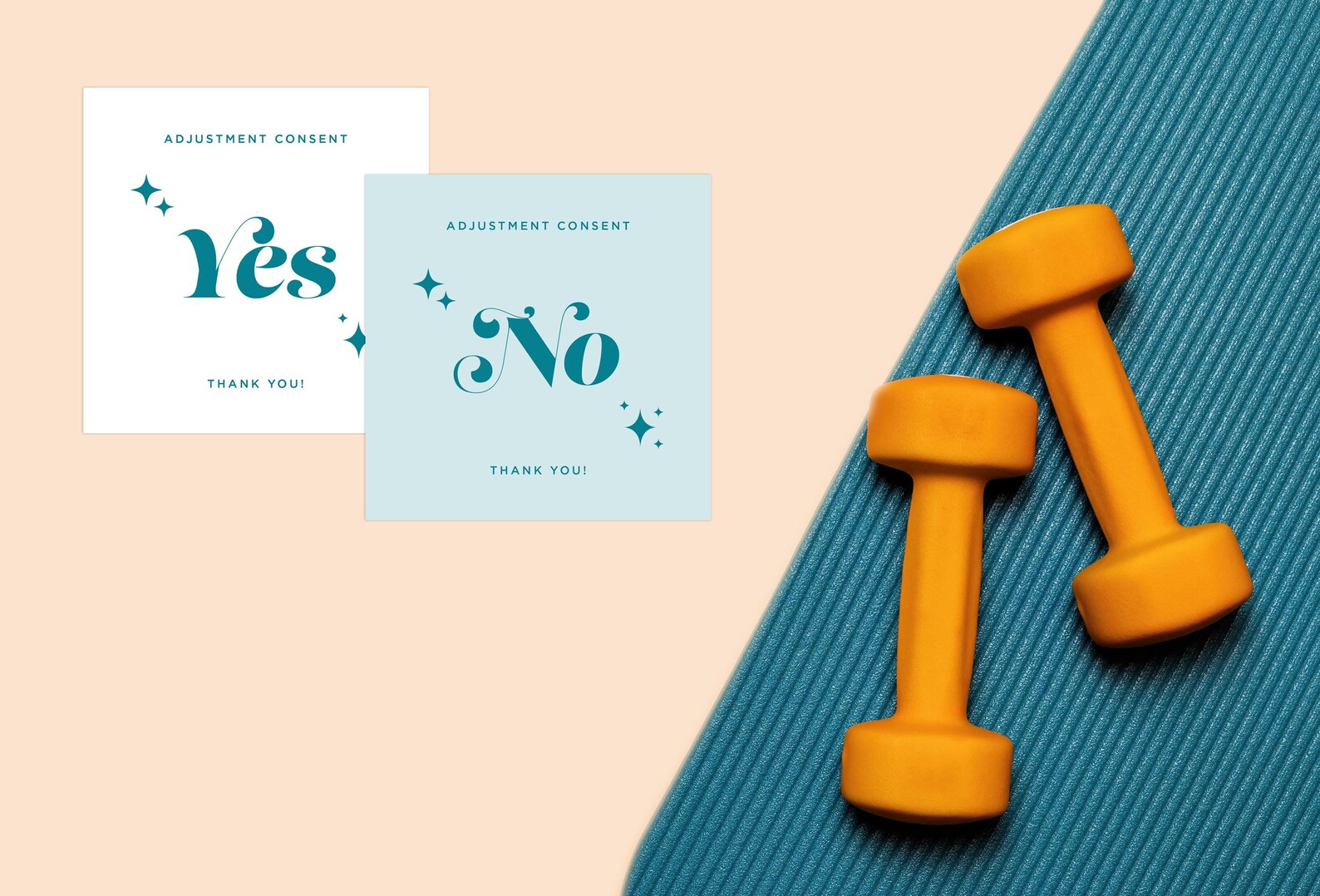Printable Yoga Adjustment Consent Cards: Yes/no Assist Cards (digital ...