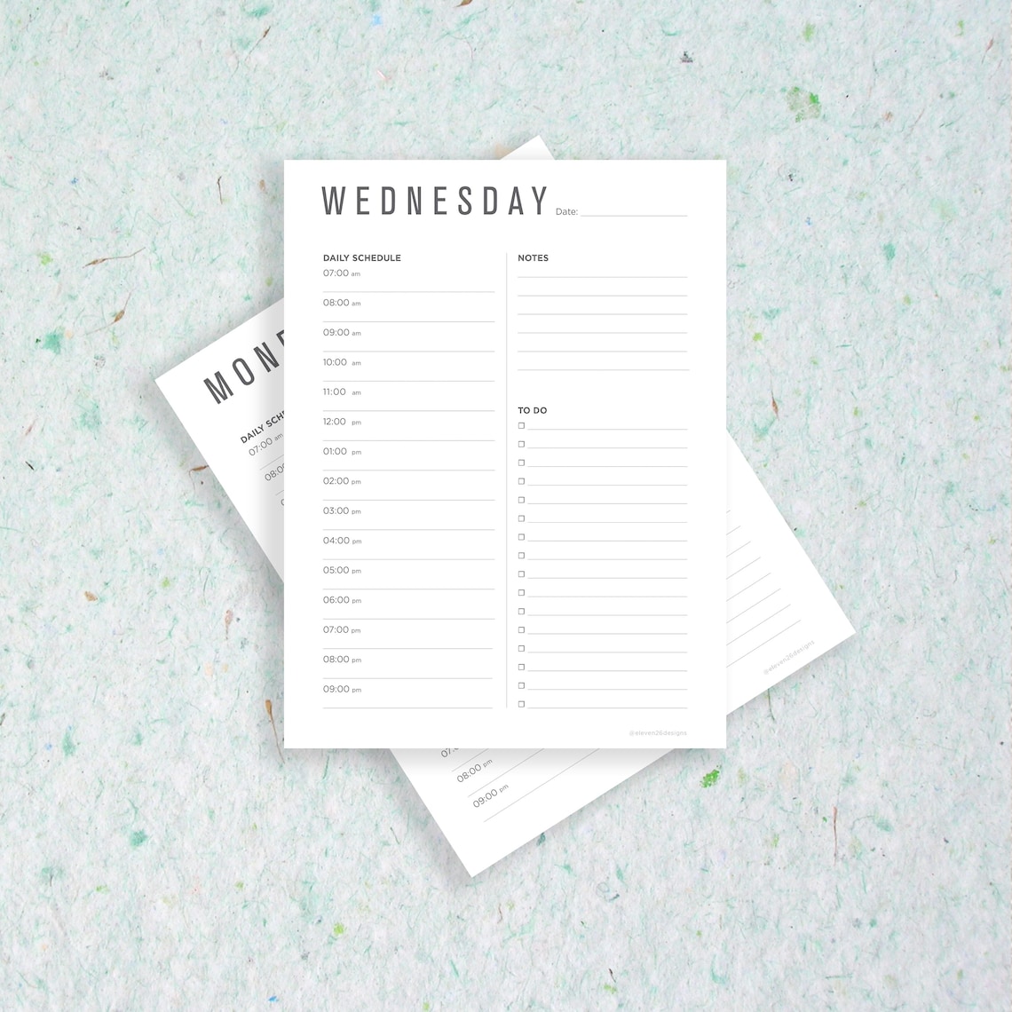 Modern Daily Planner Printable: Monday-friday Schedule (digital ...
