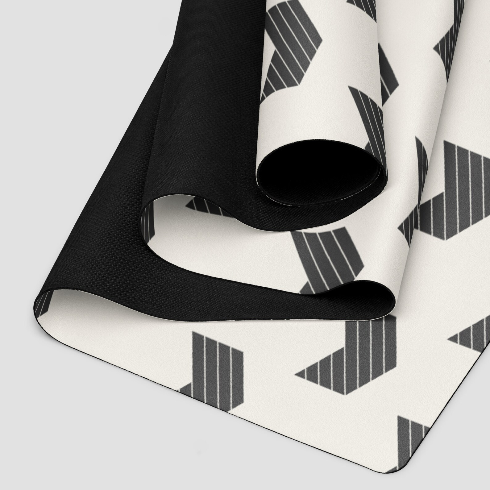 Black and White Geometric Yoga Mat: Anti-slip Microsuede - Etsy