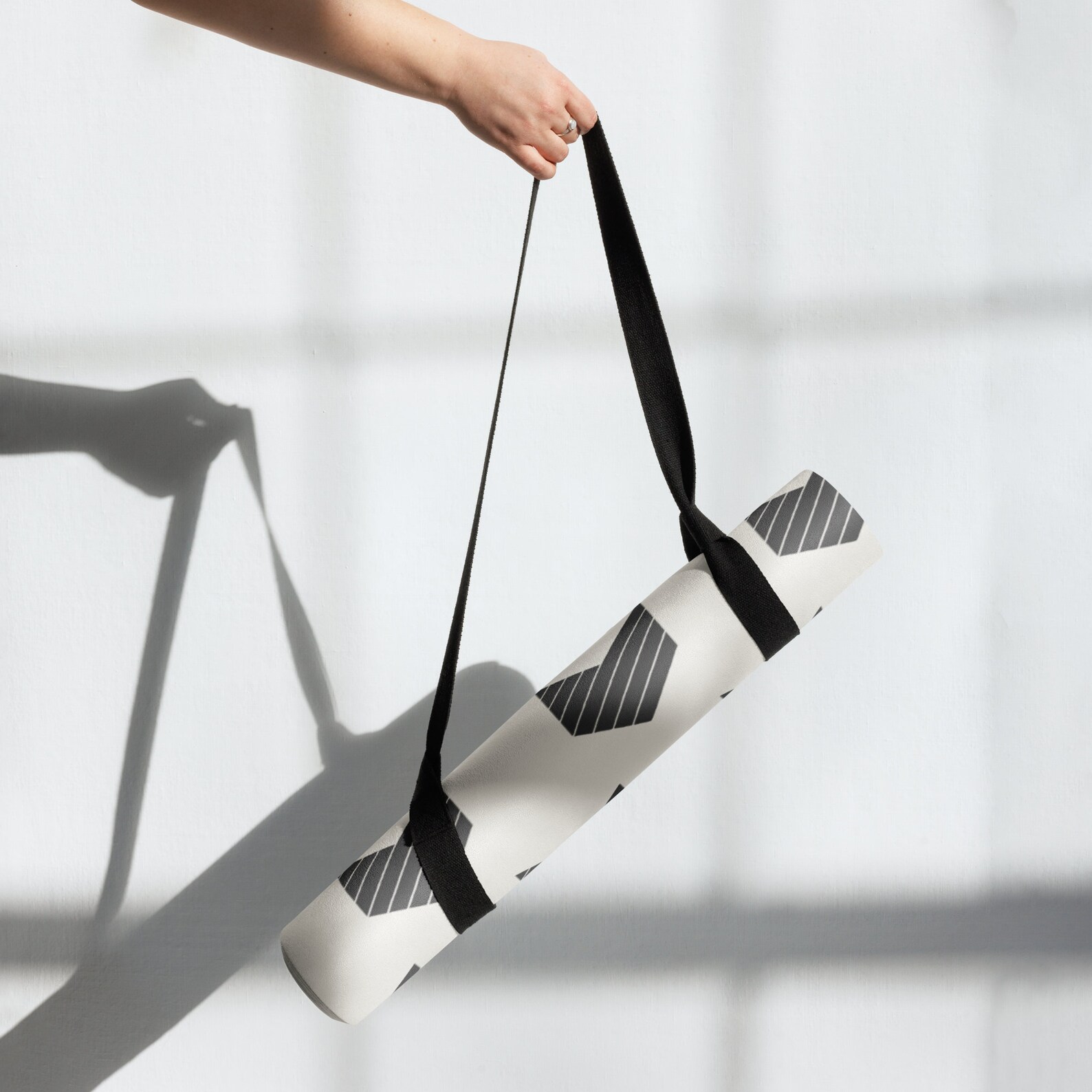 Black and White Geometric Yoga Mat: Anti-slip Microsuede - Etsy