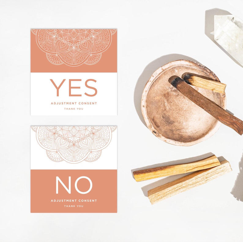 Printable Yoga Adjustment Consent Cards: Yes No Assist (digital ...