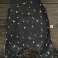 Hand Painted Moon and Star Baby Overalls - Etsy