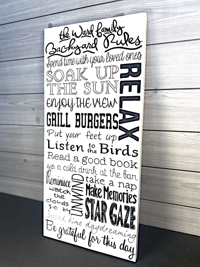 Backyard Rules Sign | Outdoor Sign | Porch Rules | Summer Time ...