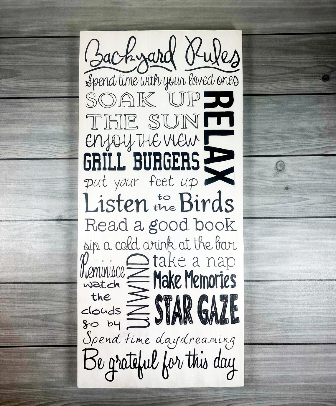 Backyard Rules Sign | Outdoor Sign | Porch Rules | Summer Time ...
