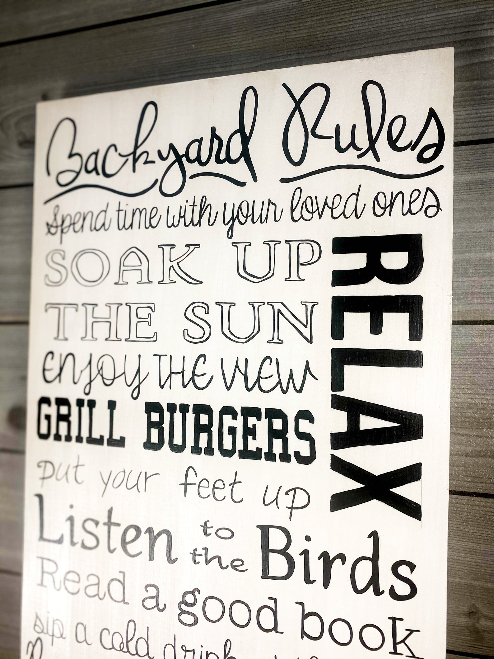 Backyard Rules Sign | Outdoor Sign | Porch Rules | Summer Time ...