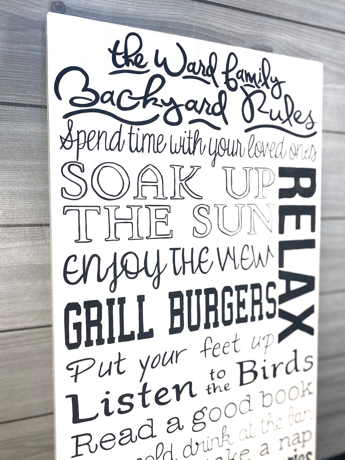 Backyard Rules Sign | Outdoor Sign | Porch Rules | Summer Time ...