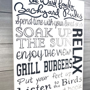 Backyard Rules Sign | Outdoor Sign | Porch Rules | Summer Time ...