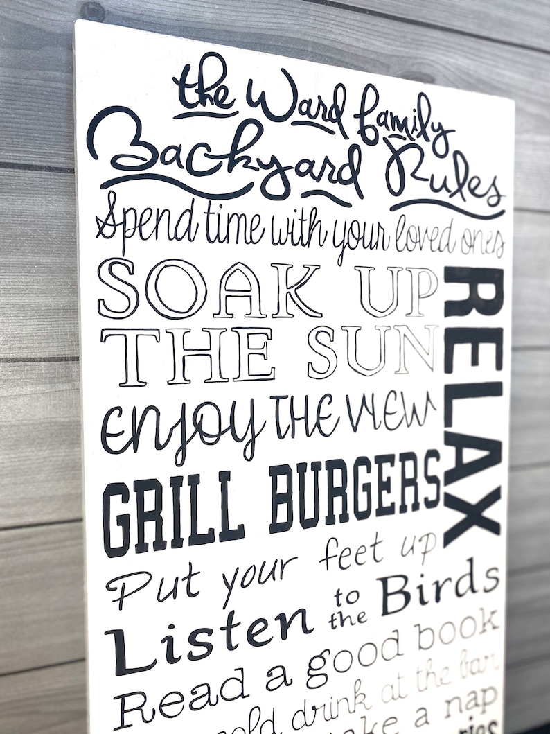 Backyard Rules Sign | Outdoor Sign | Porch Rules | Summer Time ...