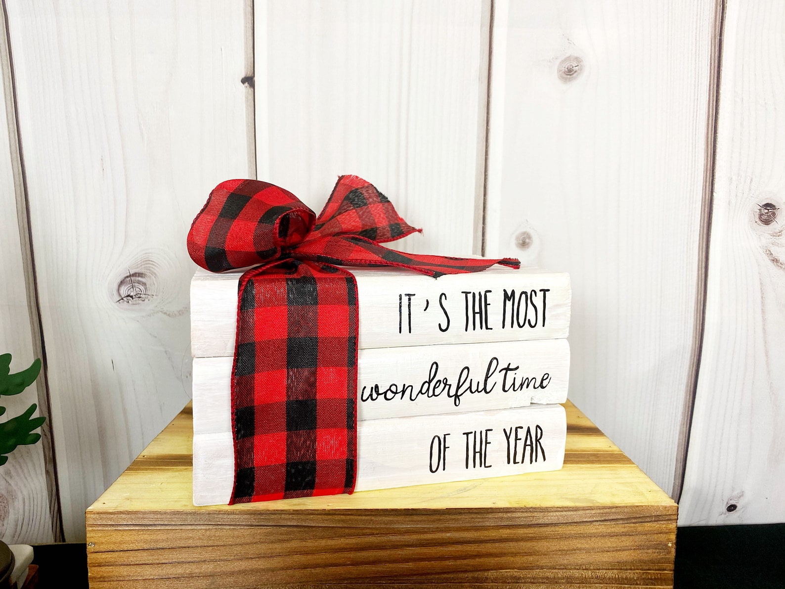 8inch Christmas Faux Book Stack | Farmhouse Decor | Farmhouse Christmas ...