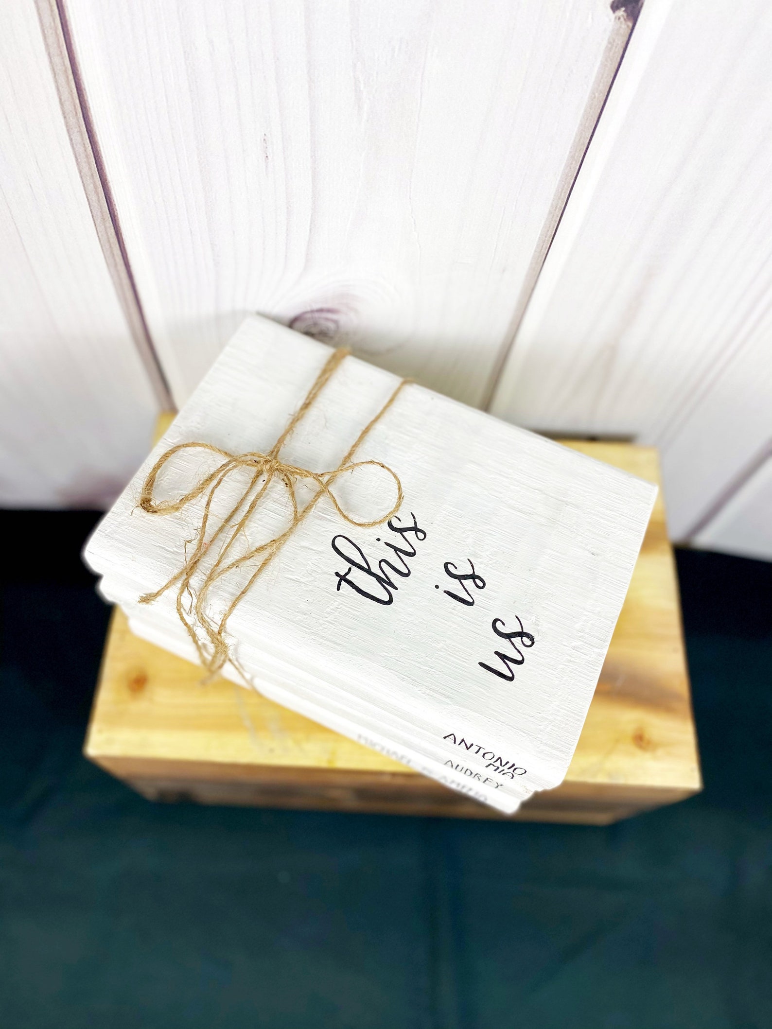 Personalized Faux Book Stacks | This is Us | Farmhouse Decor ...