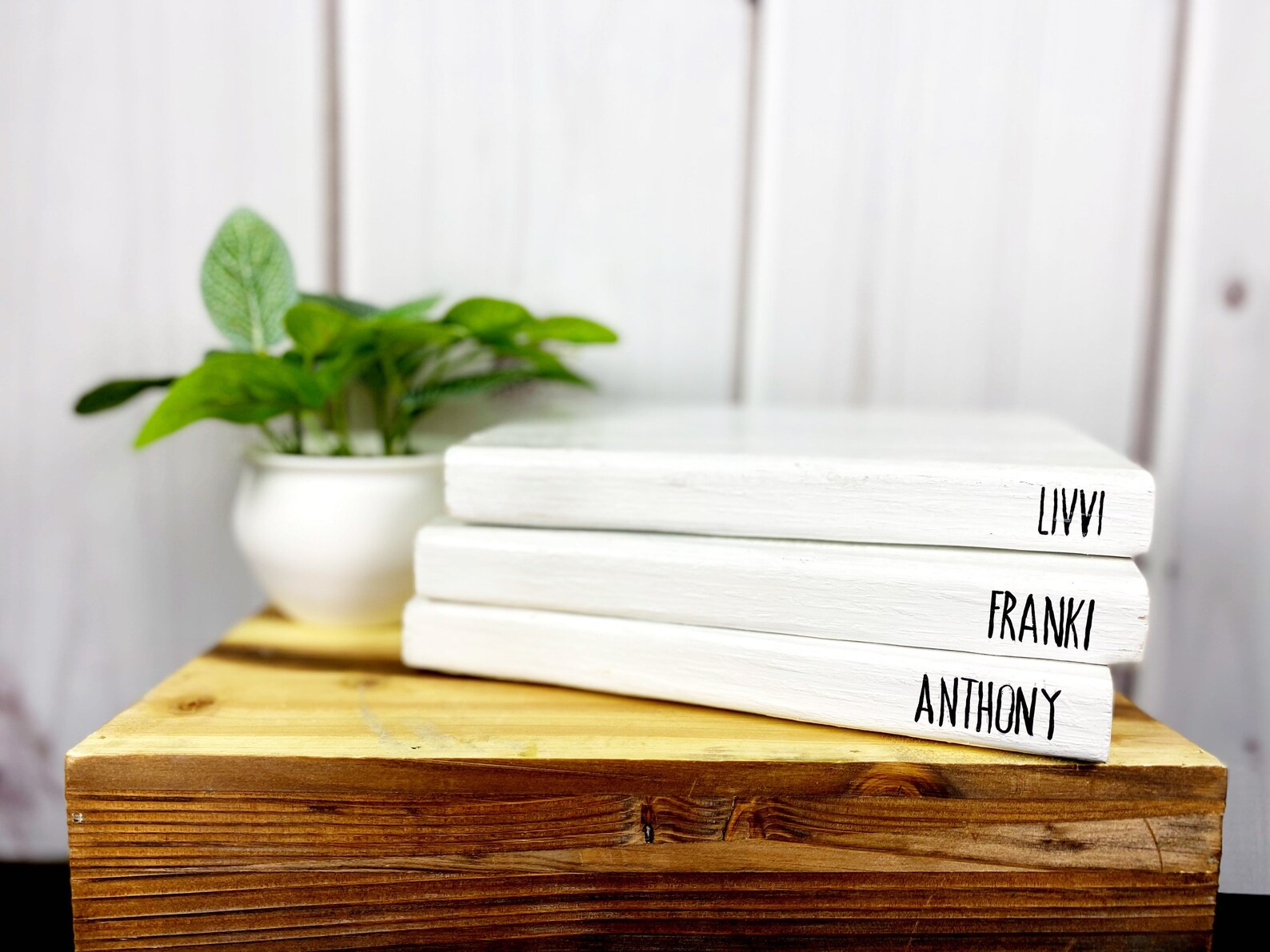 Personalized Faux Book Stacks | This is Us | Farmhouse Decor ...