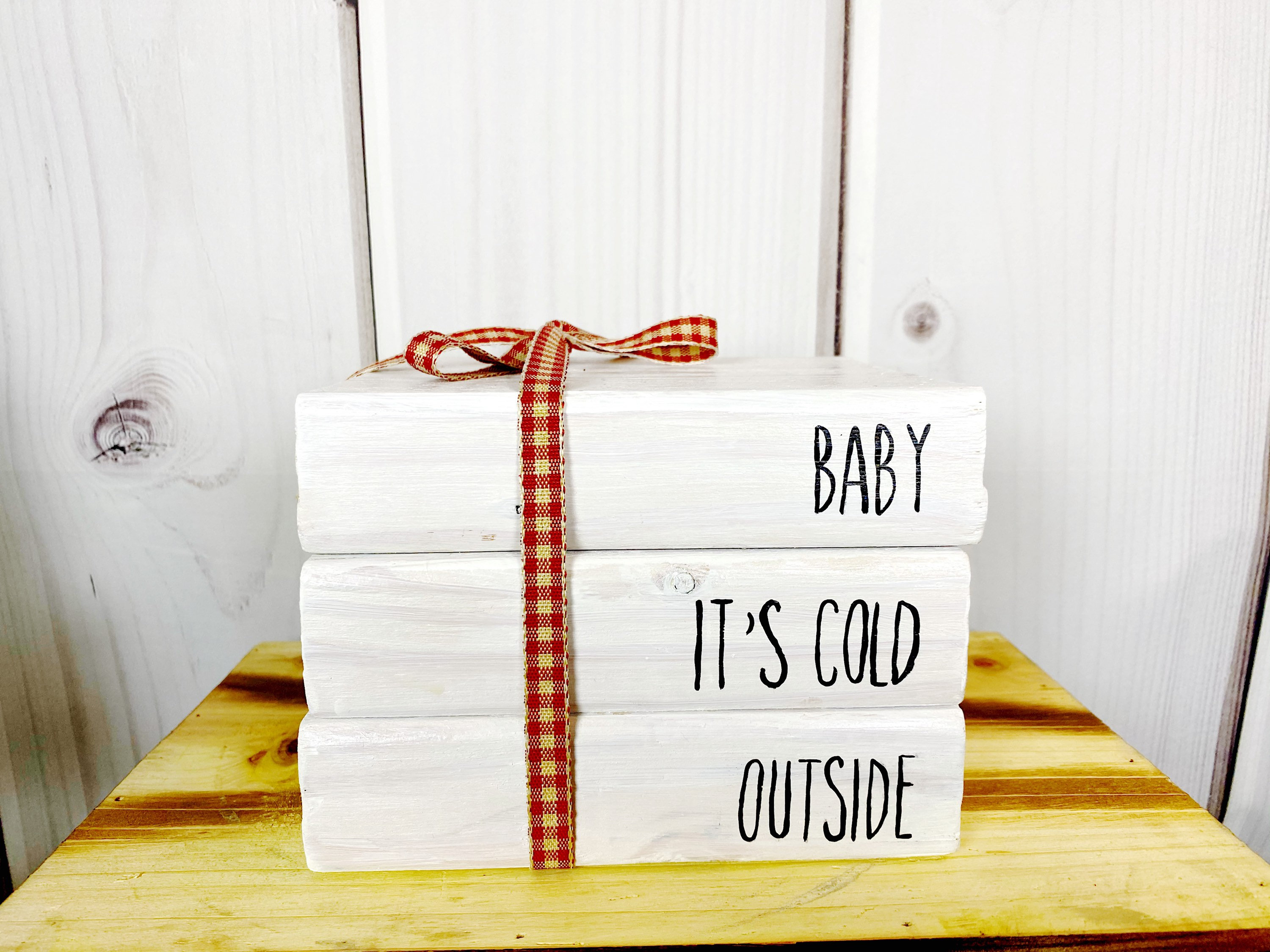 8inch Christmas Faux Book Stack | Farmhouse Decor | Farmhouse Christmas ...