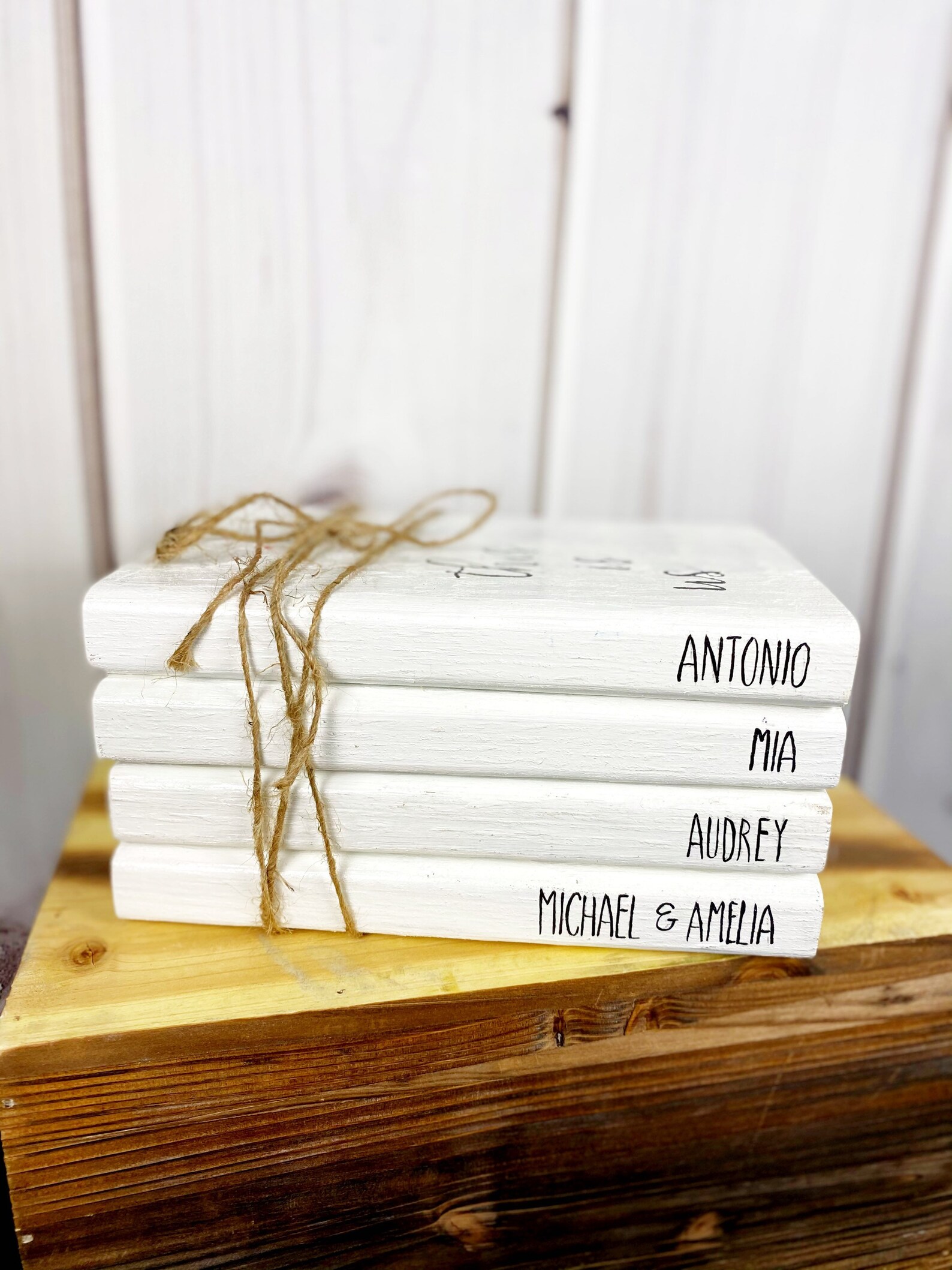 Personalized Faux Book Stacks | This is Us | Farmhouse Decor ...