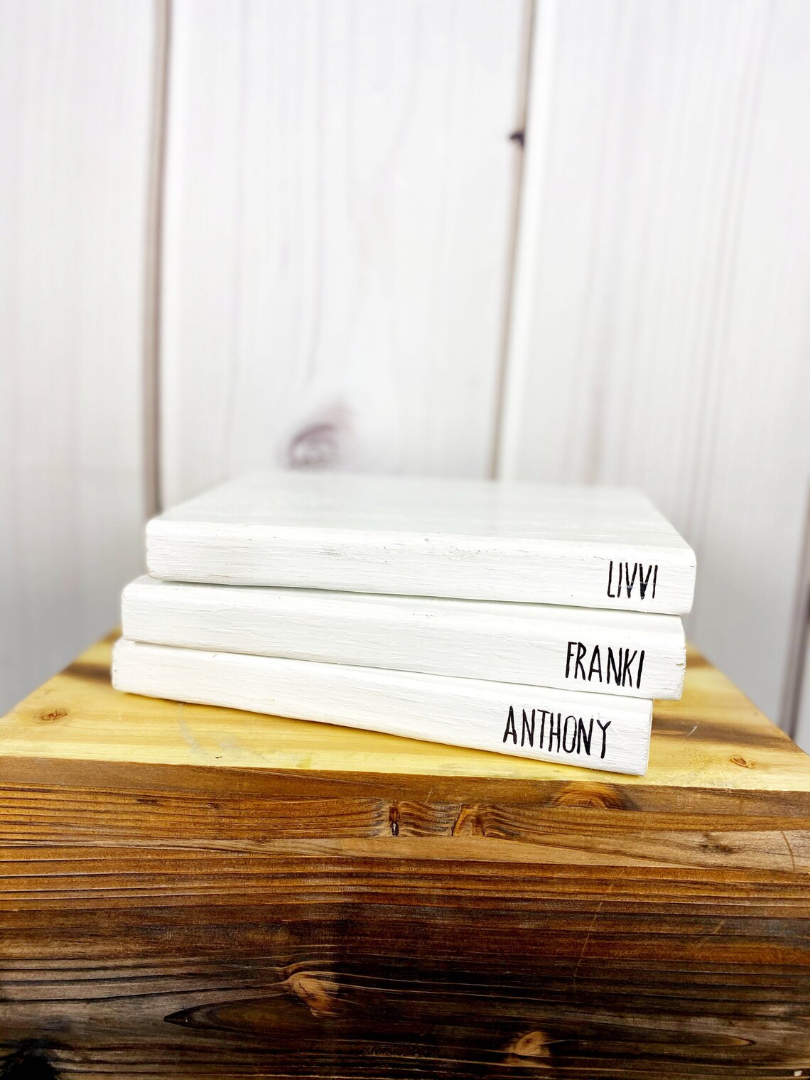 Personalized Faux Book Stacks | This is Us | Farmhouse Decor ...