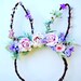 Floral Bunny Ear Headband Bunny Ear Headband Easter Headband Easter ...