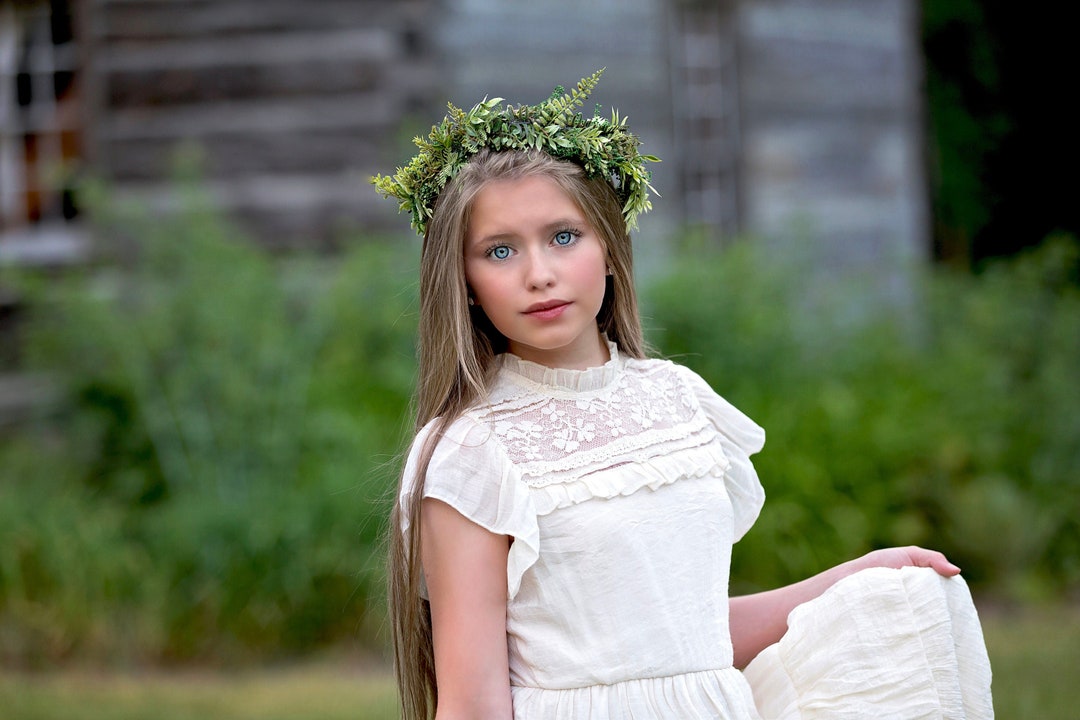 Greenery Flower Crown - Whimsical Forest Crown - Greenery Floral Halo ...