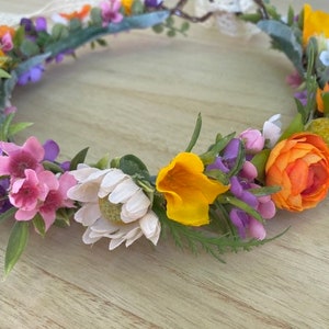 Wildflower Poppy Crown - Wildflower Bridal Halo - Flower Girl Crown ...