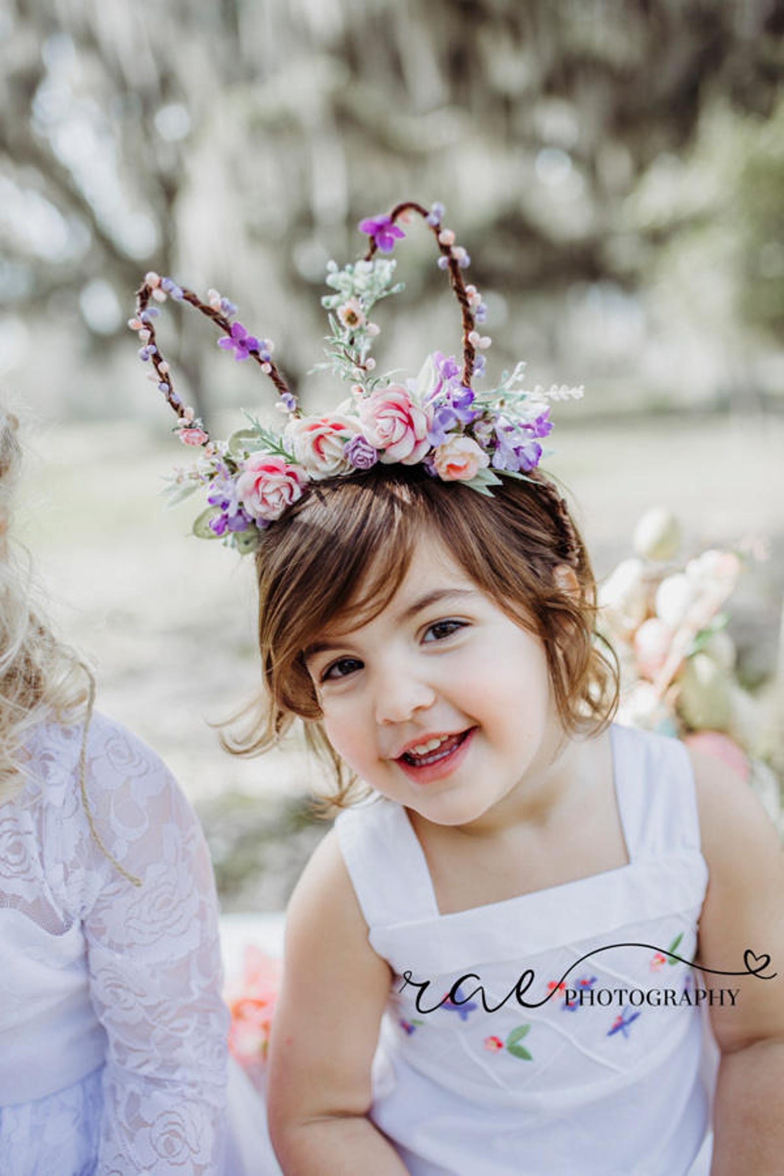 Floral Bunny Ear Headband Bunny Ear Headband Easter - Etsy
