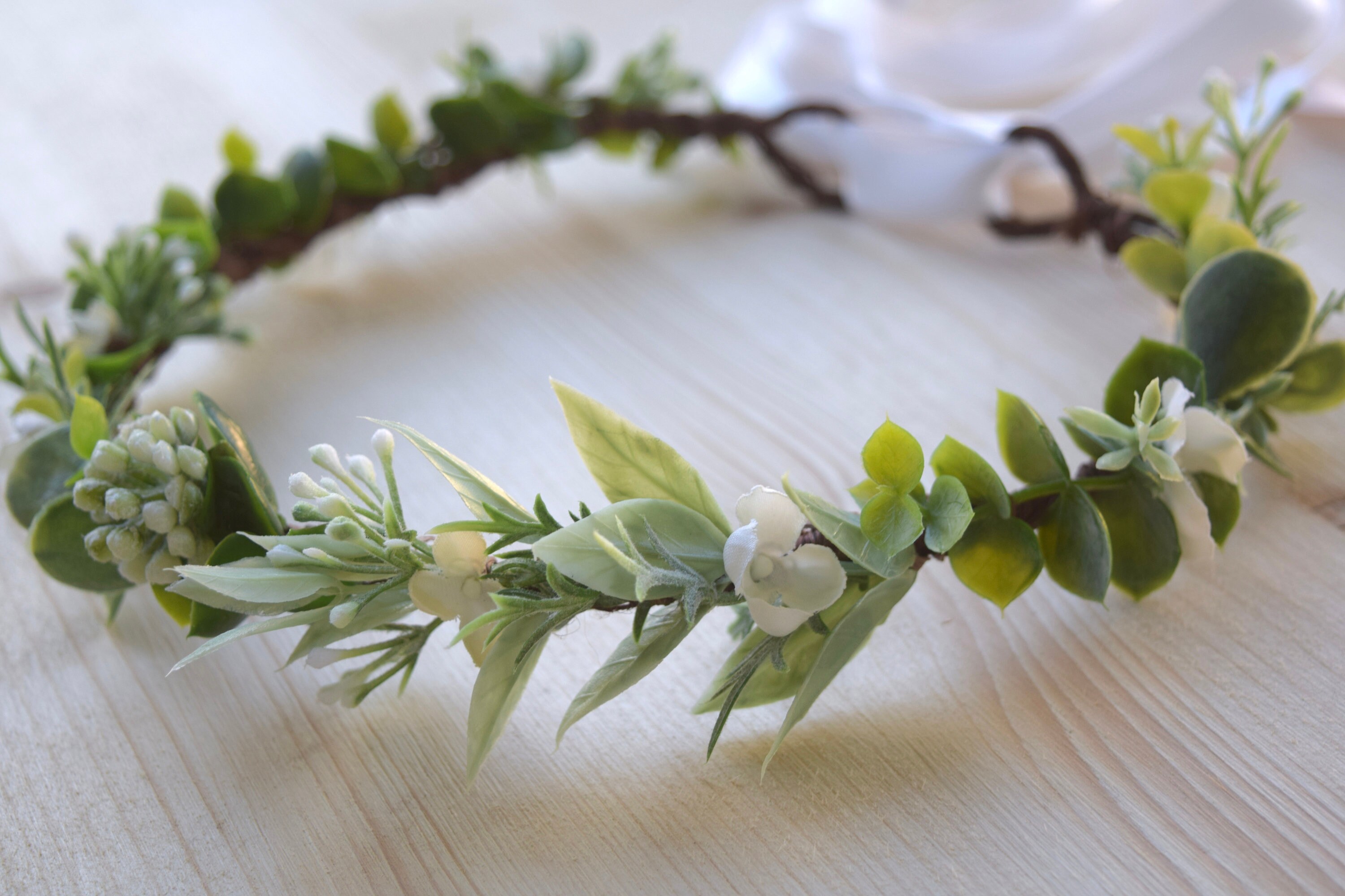 Pale Greenery Flower Crown Eucalyptus Bridal Crown | Etsy