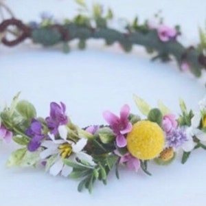 Wildflower Crown Wildflower Bridal Halo Flower Girl Crown Engagement ...
