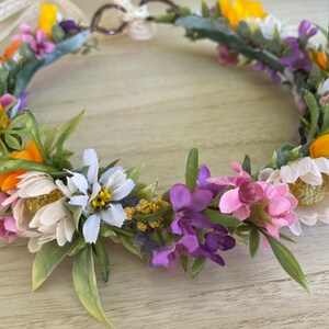 Wildflower Poppy Crown - Wildflower Bridal Halo - Flower Girl Crown ...