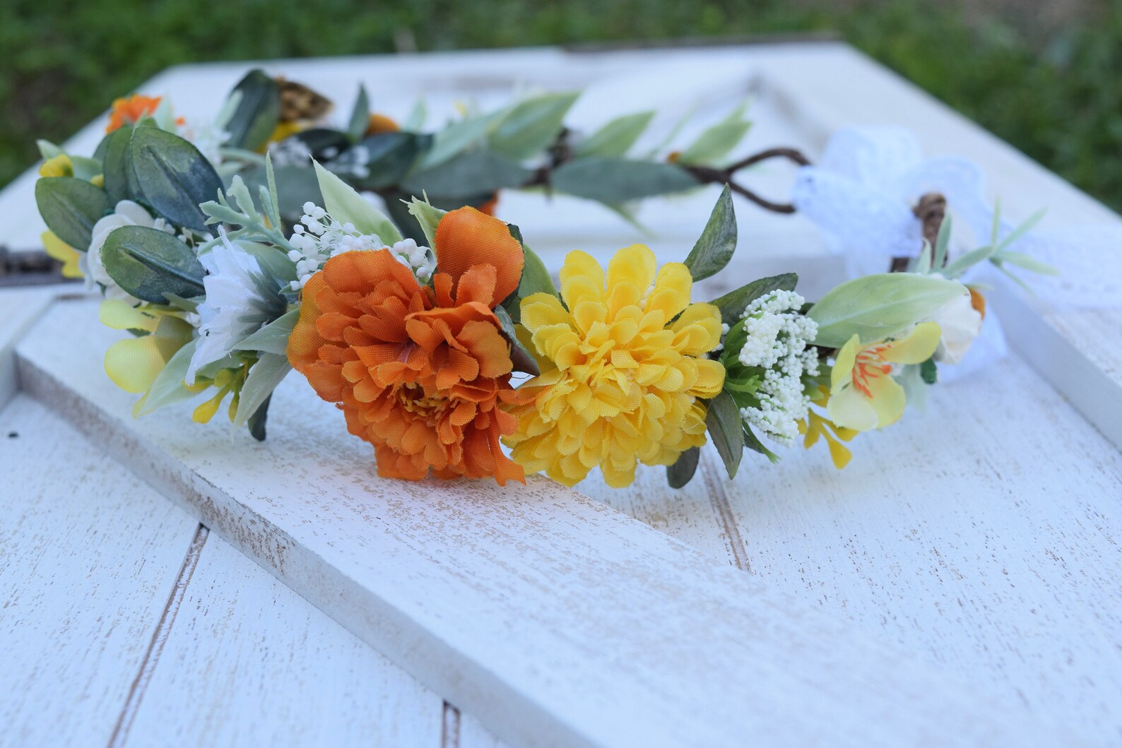 Bumblebee Flower Crown Marigold Flower Girl Crown Cake - Etsy