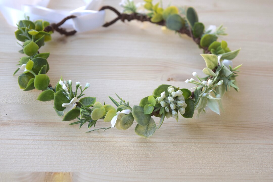 Pale Greenery Flower Crown - Eucalyptus Bridal Crown - Greenery Halo ...