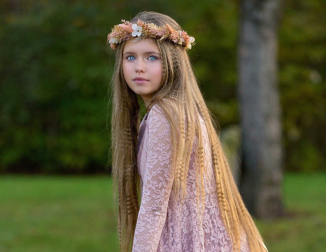 Blush Sunset Flower Crown: Baby's Breath, Berries & Hydrangea - Etsy