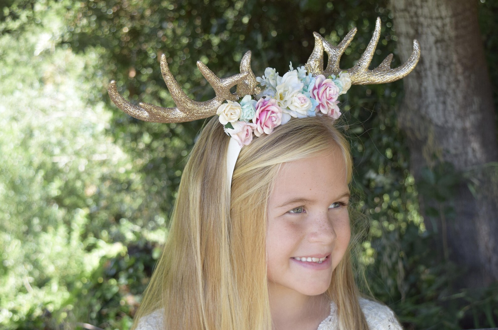 Floral Deer Antler Headband halloween Deer Antler Headpiece - Etsy