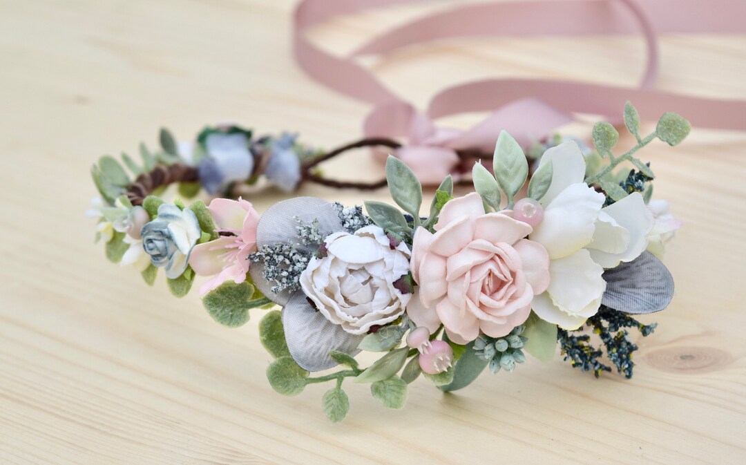 Pale Pink Rose Flower Crown: Baby Girl Photo Prop - Etsy
