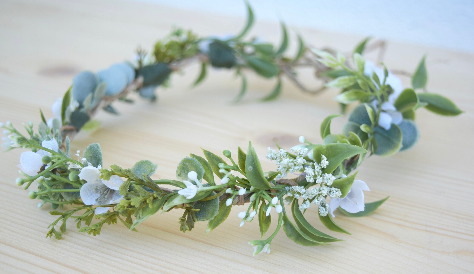 Greenery & White Flower Crown Bridesmaid Crown Flower Girl | Etsy