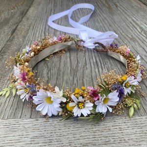 Daisy & Wildflower Flower Crown Wildflower Hair Wreath Flower Girl ...