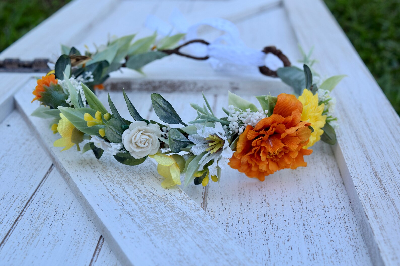 Bumblebee Flower Crown Marigold Flower Girl Crown Cake - Etsy