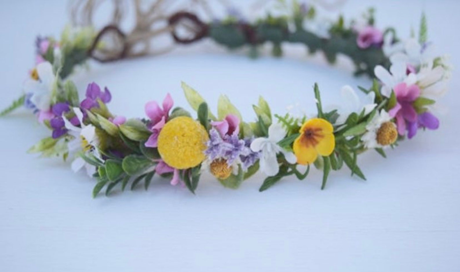 Wildflower Crown Wildflower Bridal Halo Flower Girl Crown | Etsy