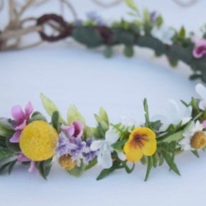 Wildflower Crown Wildflower Bridal Halo Flower Girl Crown Engagement ...