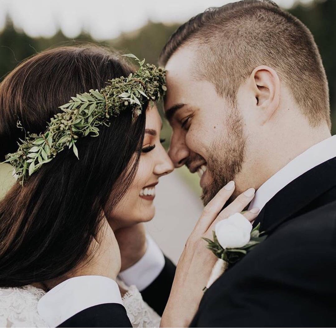 Mixed Greens Flower Crown - Greenery Floral Halo - Bridesmaid Crown ...