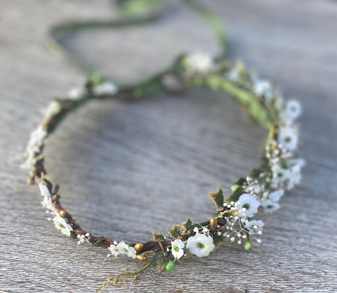 Dainty Greenery Flower Crown Bridal Hair Wreath Greenery Crown Photo ...