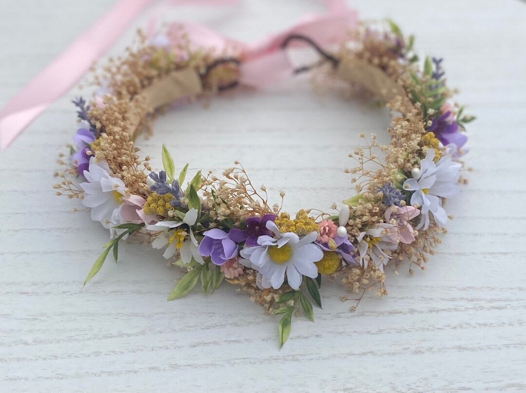 Daisy & Wildflower Flower Crown - Cake Smash Flower Crown - Wildflower ...