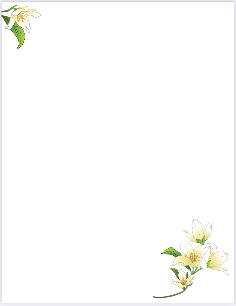 Jasmine Letterhead | Printable Stationary | PDF Download - Etsy