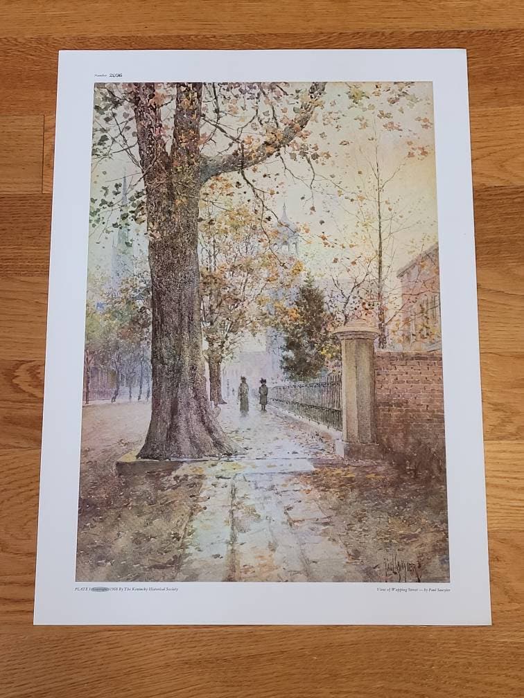 View of Wapping Street, by Artist Paul Sawyier (1865 - 1917). A 1968 ...