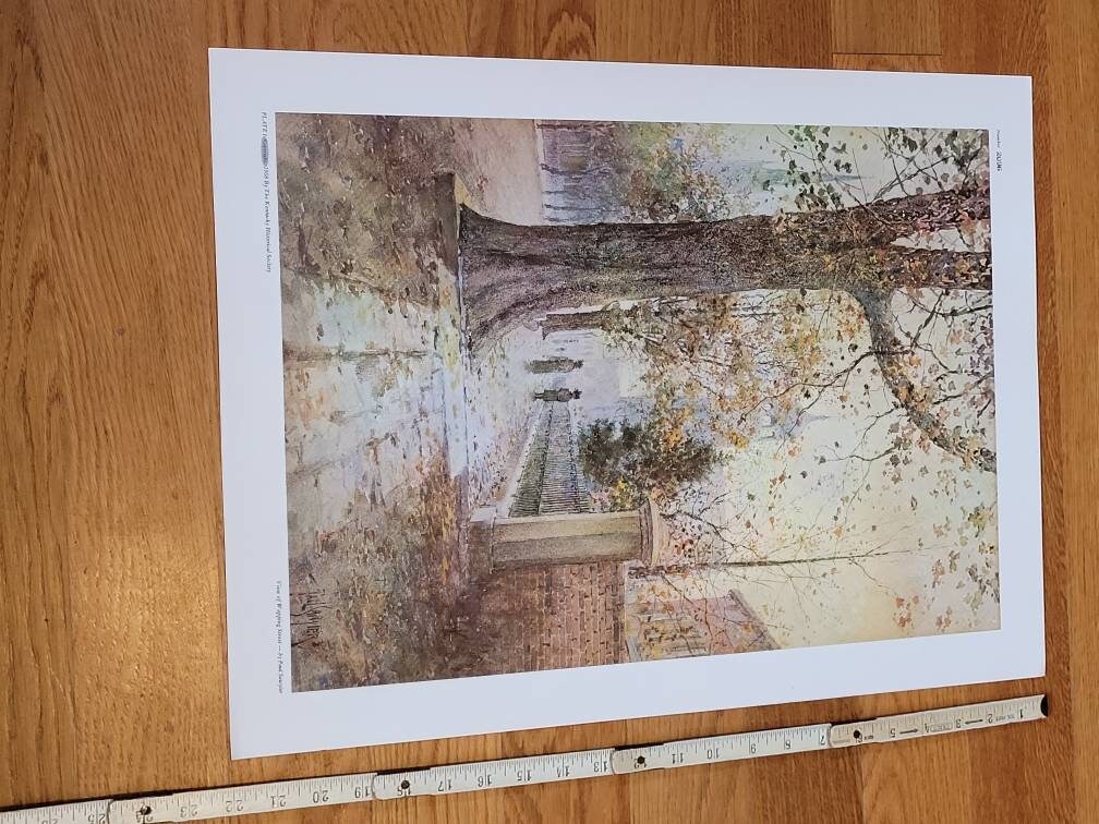 View of Wapping Street, by Artist Paul Sawyier (1865 - 1917). A 1968 ...