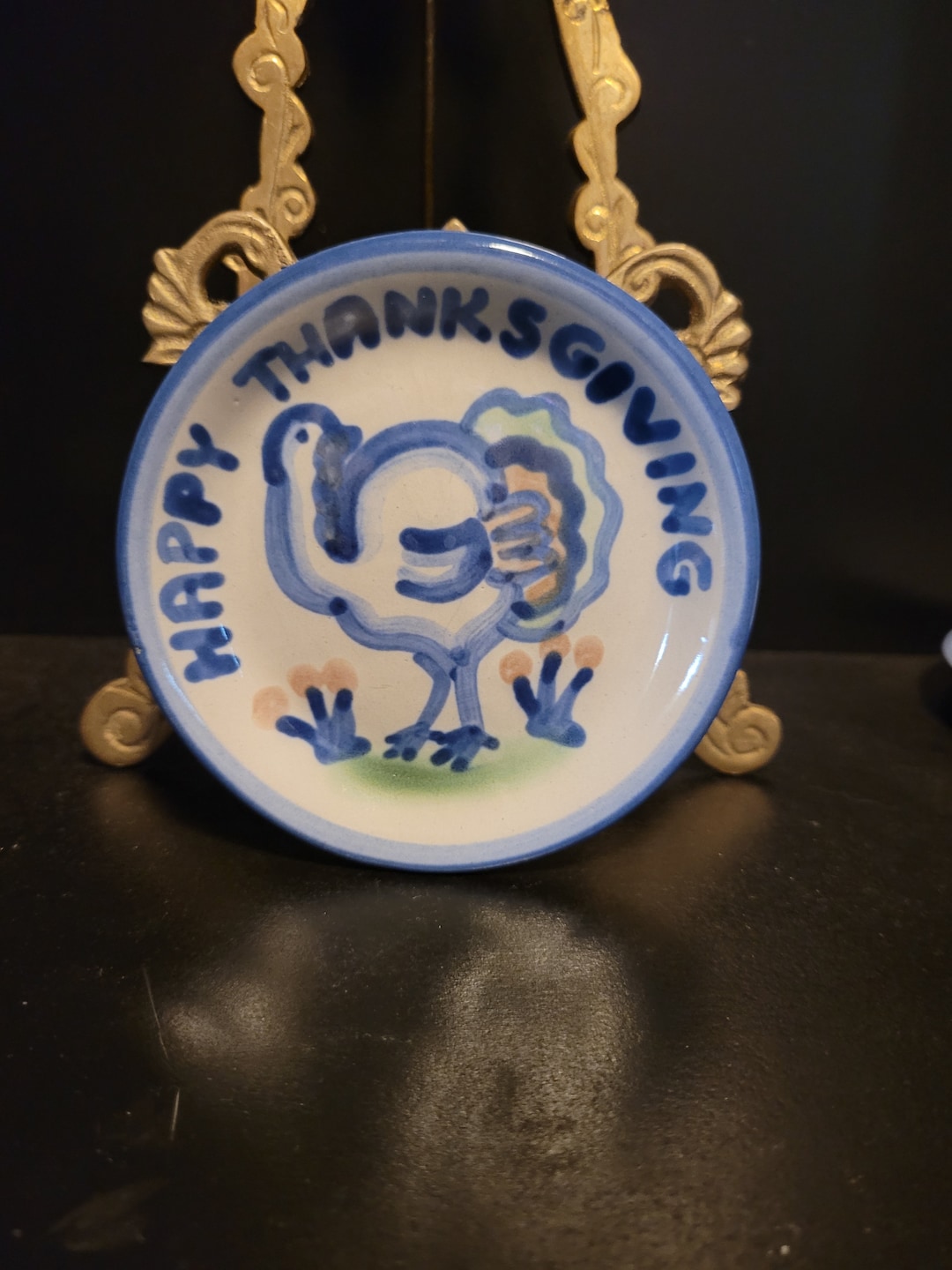 Vintage Mary Alice Hadley M.a. Hadley Happy Thanksgiving 4 Inch Pottery ...