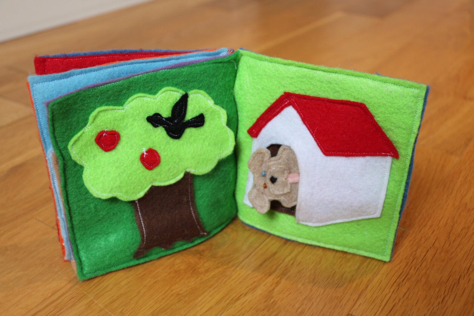 Children's Personalized Felt Dog Book 6 Pages Hide & - Etsy