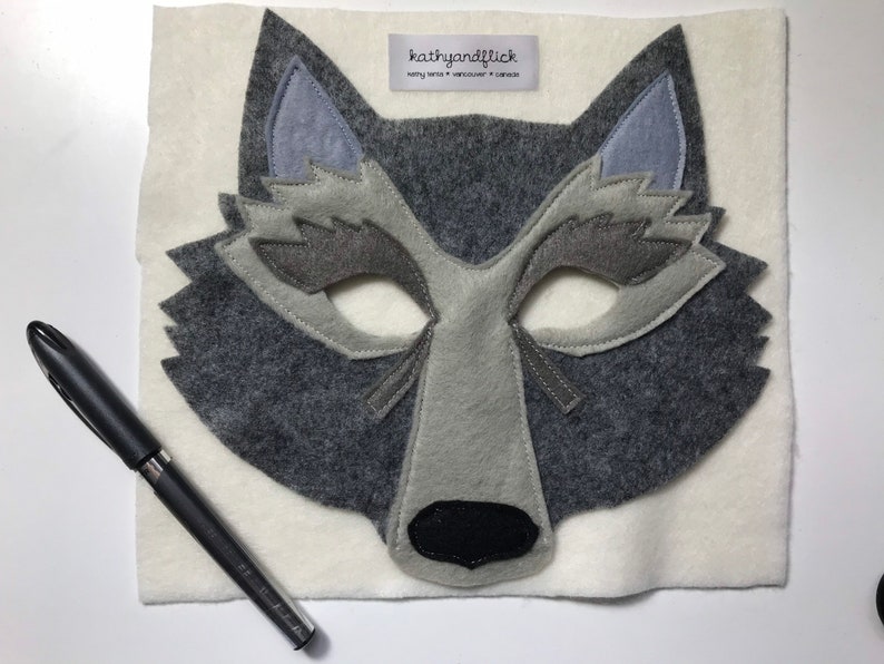 WOLF Handmade Childrens Felt Mask | Etsy