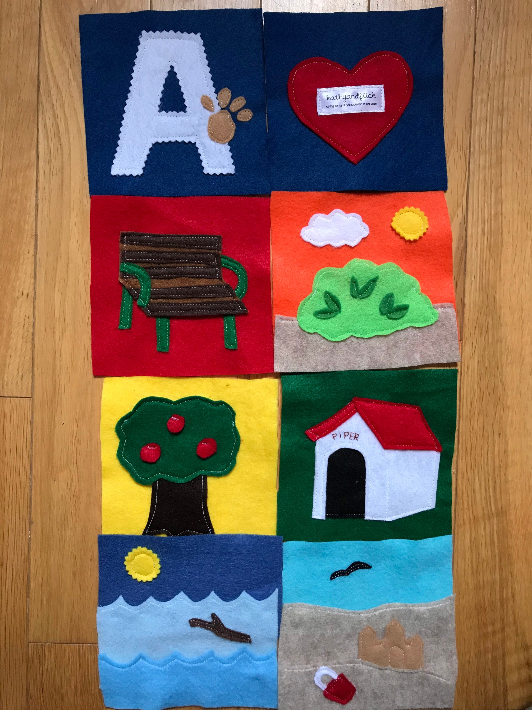 Children's Personalized Felt Dog Book 6 Pages - Hide & Seek - Etsy