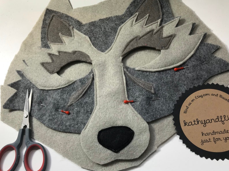 WOLF Handmade Childrens Felt Mask | Etsy